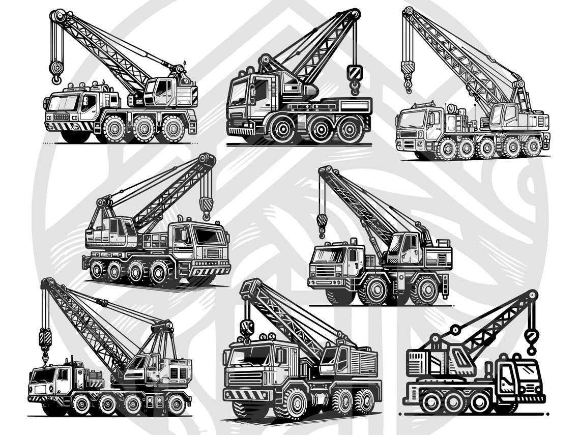 Crane SVG, Crane Clipart, Construction Clipart, Svg Png Eps Dxf, Crane ...