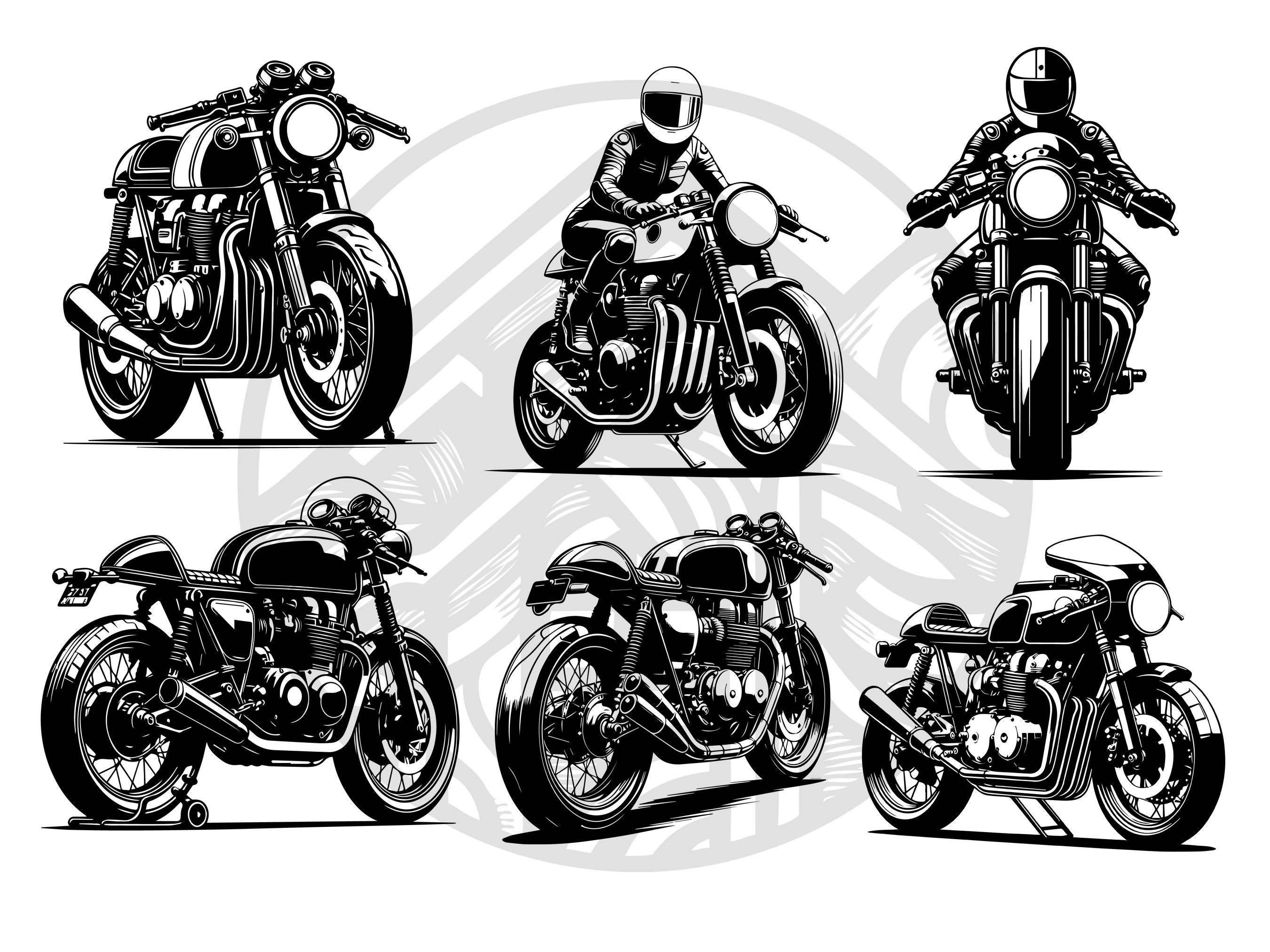 Cafe Racer SVG, Cafe Racer Clipart, Motorcycle SVG, Vintage Retro ...