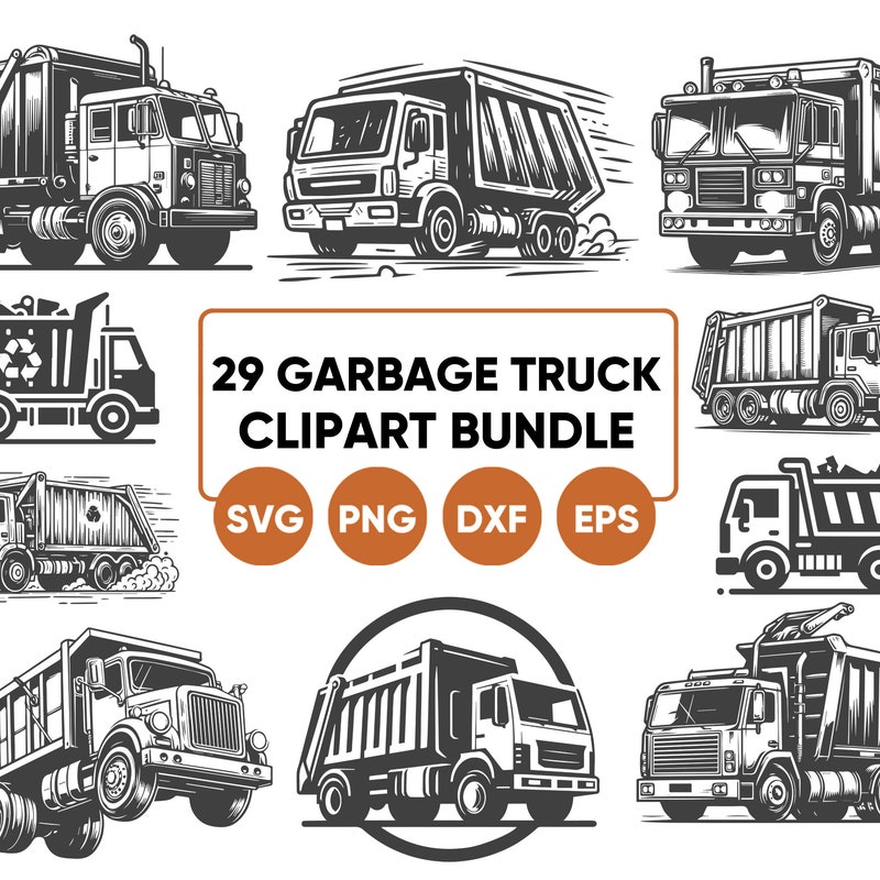 Garbage Truck Svg - Etsy