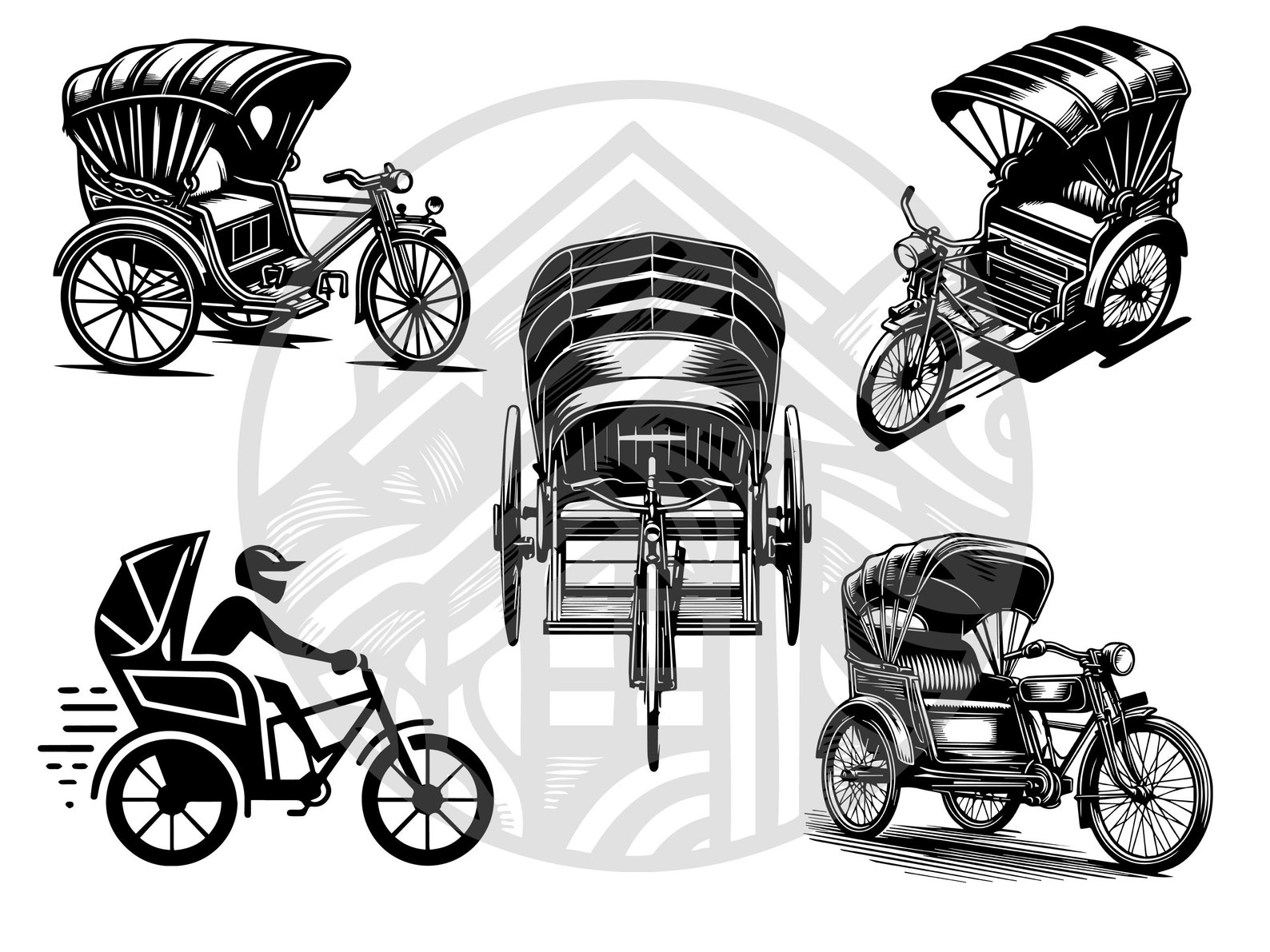 Rickshaw SVG, Rickshaw PNG, Rickshaw Clipart, Svg Png Dxf Eps, Vector ...