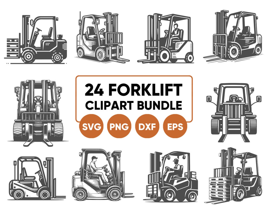 Forklift SVG Bundle, Forklift Truck Clipart, Fork Truck Svg, Industrial ...