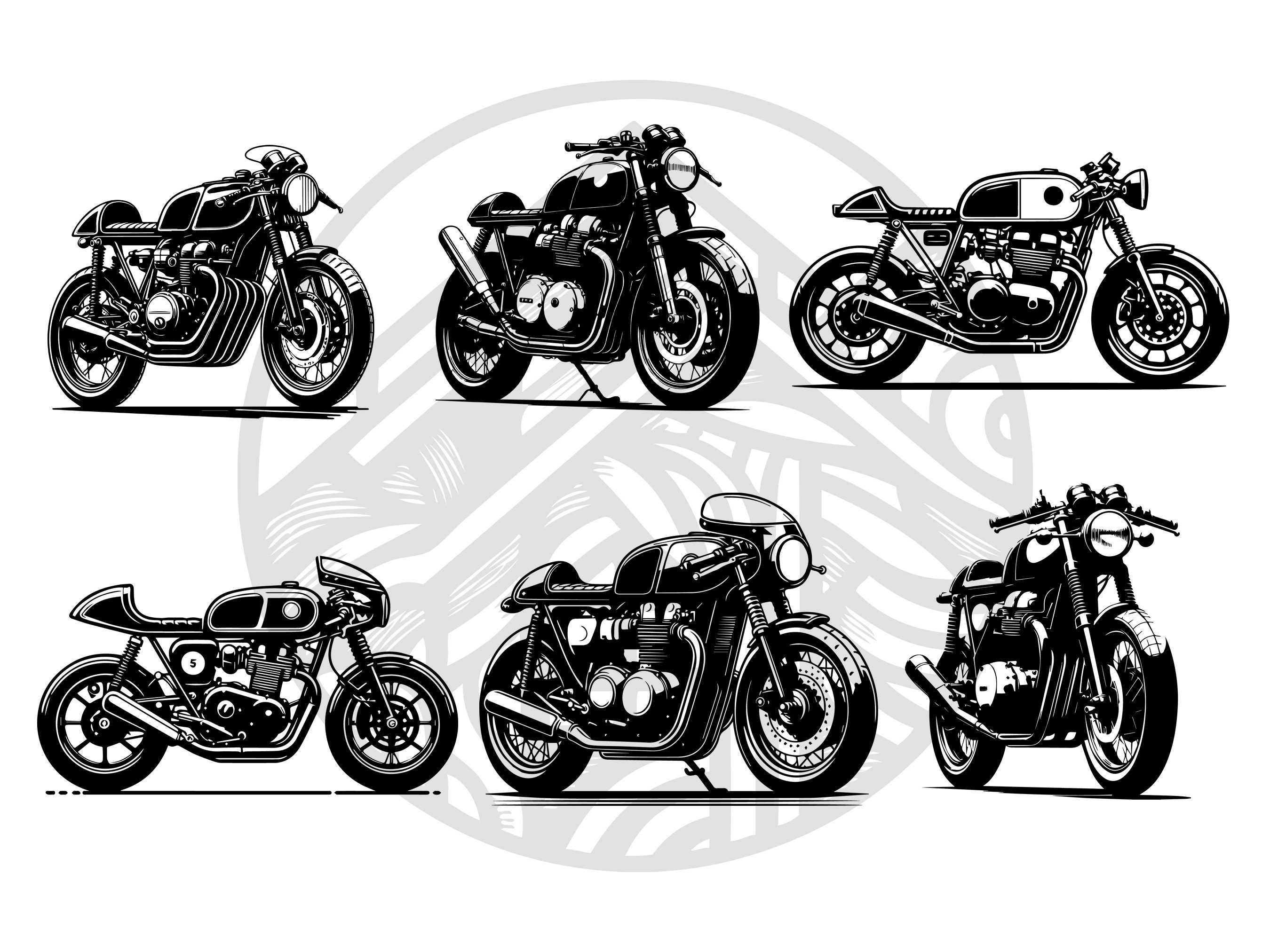 Cafe Racer Bike Drawing