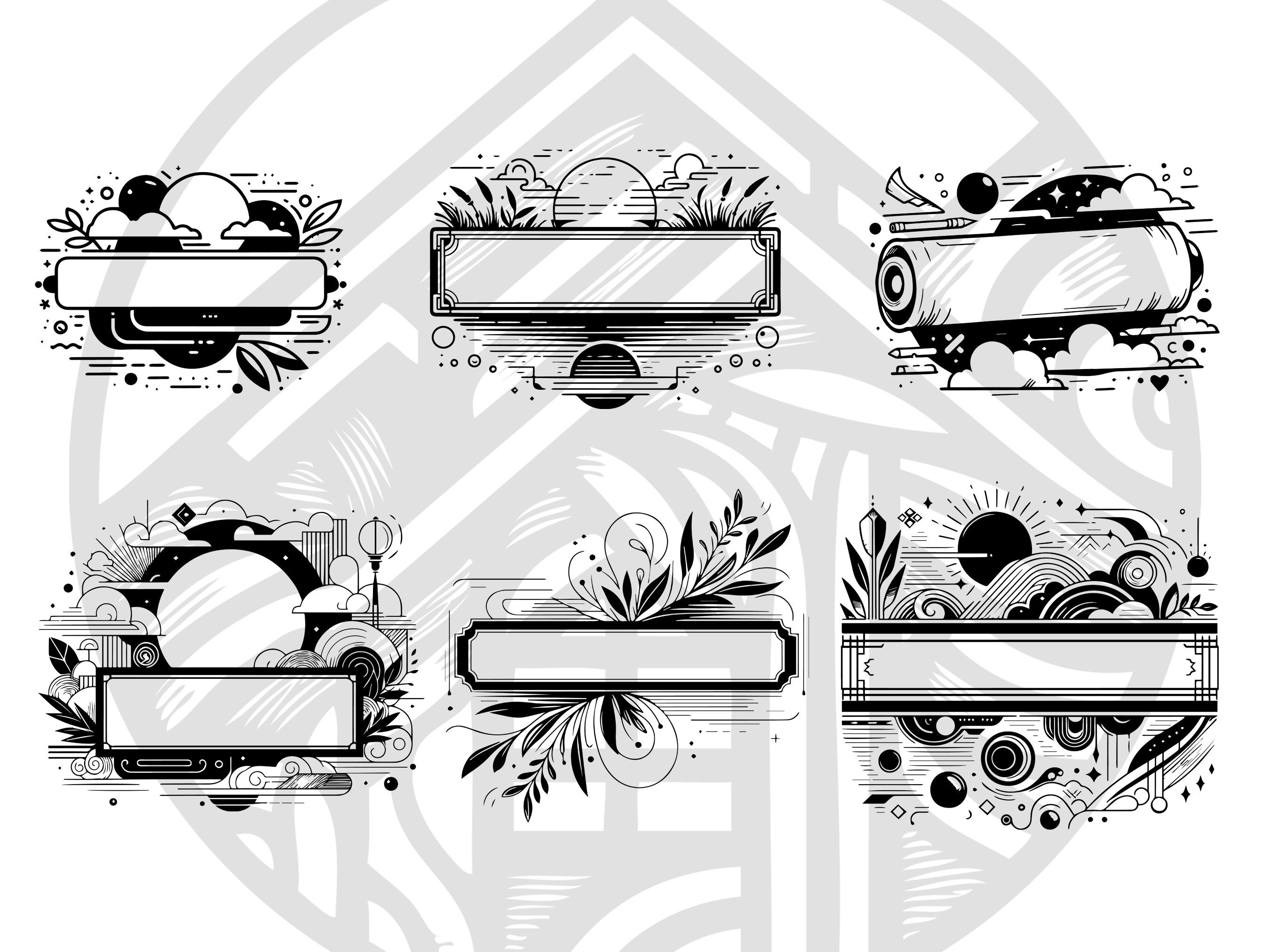 Decorative Frames Clipart Bundle, Frames SVG, Png Eps Dxf Svg, Instant ...