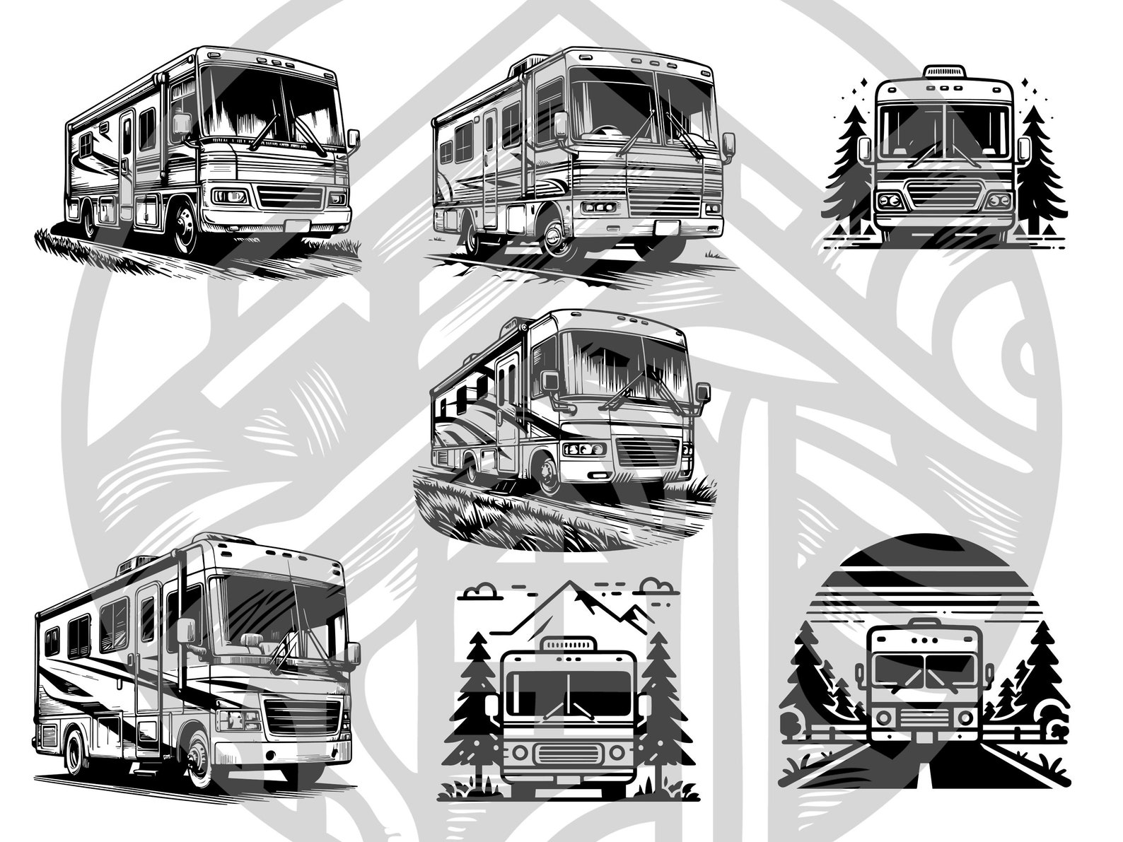 RV SVG Bundle, Motorhome Svg, Camper Svg, Travel Trailer SVG, Camping ...
