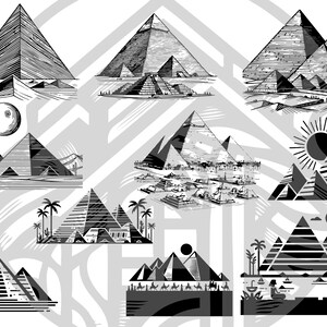 Pyramids SVG Bundle – Egyptian Landmark Silhouettes, Wonders of the ...