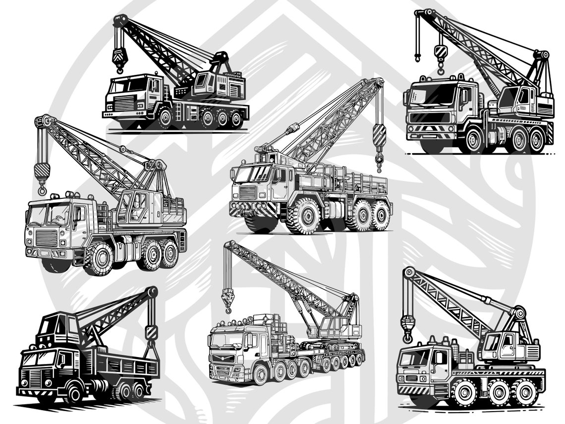 Crane SVG, Crane Clipart, Construction Clipart, Svg Png Eps Dxf, Crane ...