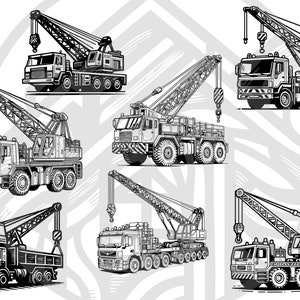 Construction Crane SVG Bundle: Clipart, Vector Graphics (digital ...