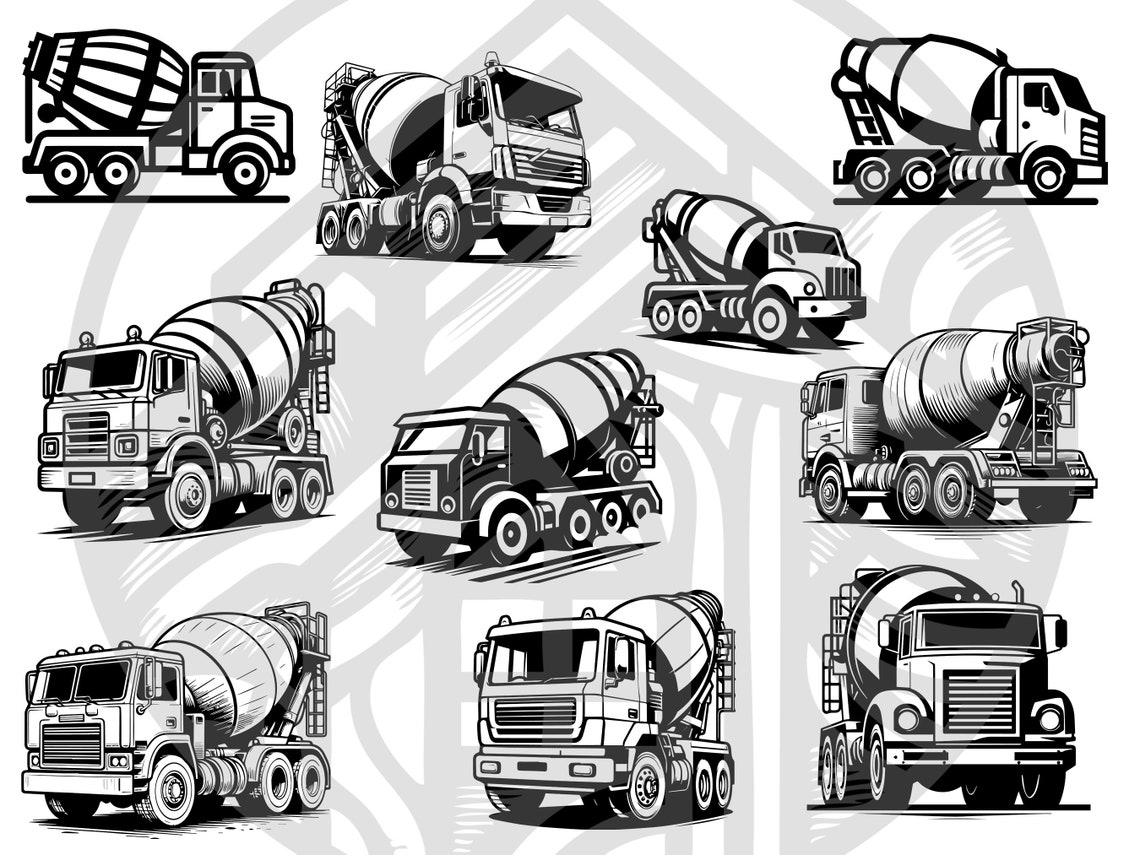 Cement Mixer SVG, Concrete Mixer Truck Clipart, Cement Truck SVG ...