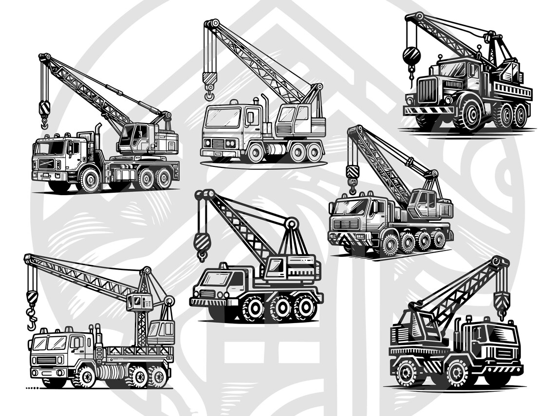 Crane SVG, Crane Clipart, Construction Clipart, Svg Png Eps Dxf, Crane ...