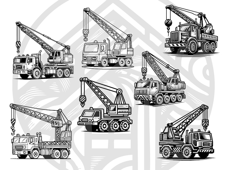 Crane SVG, Crane Clipart, Construction Clipart, Svg Png Eps Dxf, Crane ...