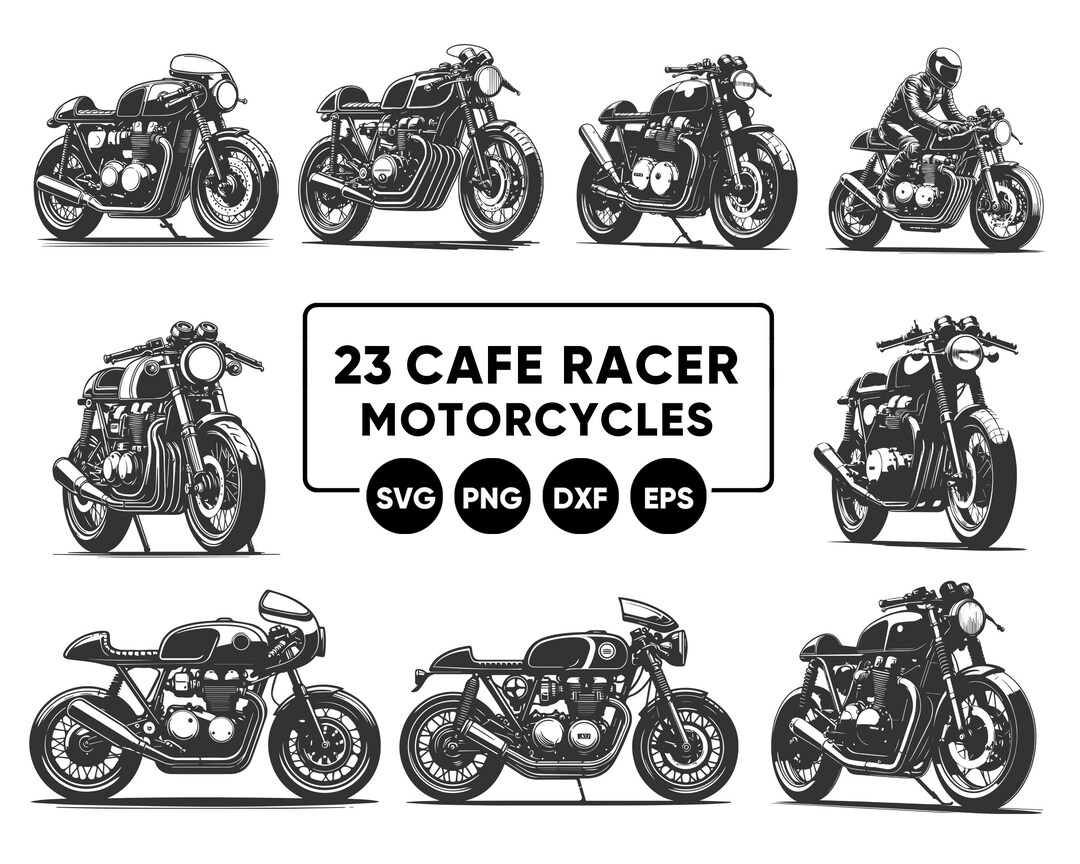 Cafe Racer SVG, Cafe Racer Clipart, Motorcycle SVG, Vintage Retro ...