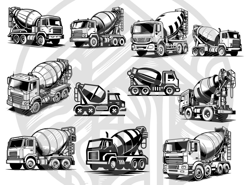 Cement Mixer SVG, Concrete Mixer Truck Clipart, Cement Truck SVG ...