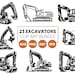 Excavator Clipart Bundle, Excavator SVG, Construction Clipart, Digger ...