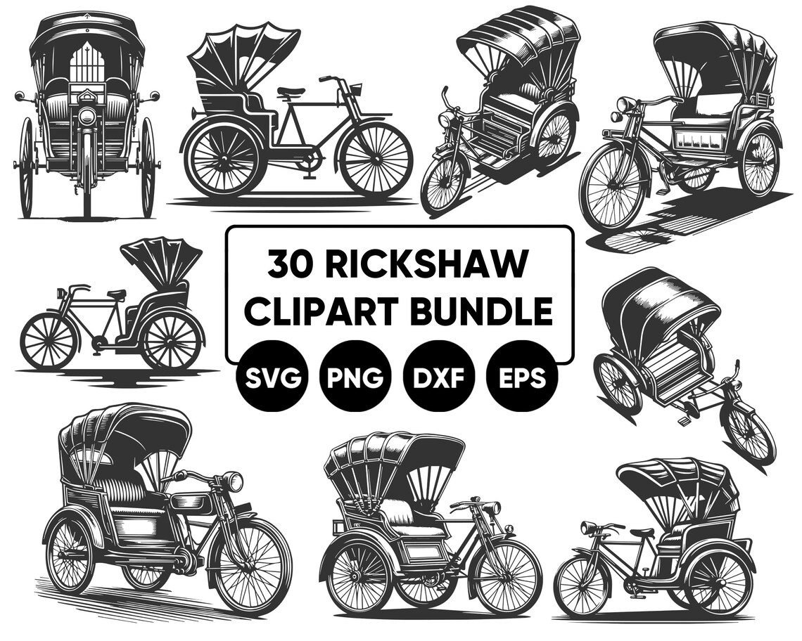 Rickshaw SVG, Rickshaw PNG, Rickshaw Clipart, Svg Png Dxf Eps, Vector ...