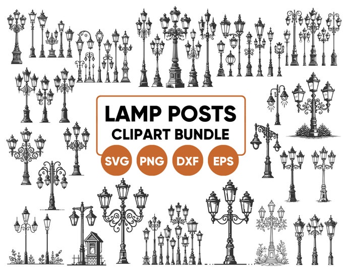 Lamp Post. Svg Png Eps Dxf Cut Files. - Etsy Canada