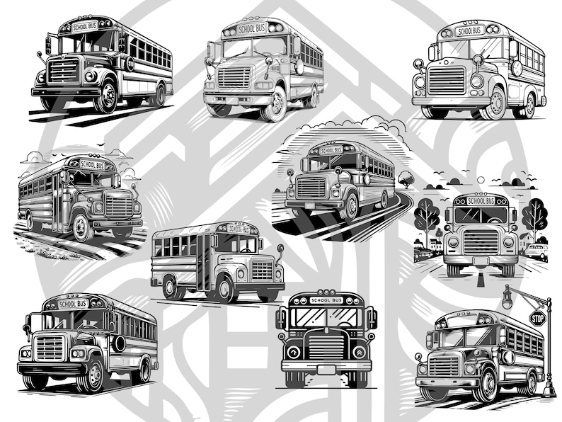 School Bus SVG Bundle – Yellow Bus Clipart, Back to School, Kids ...