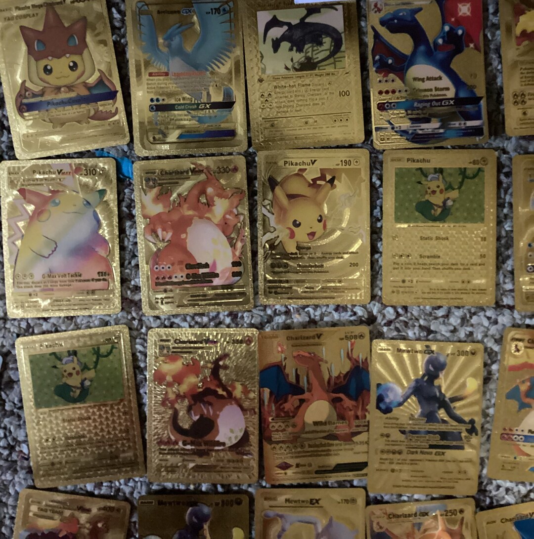 20 Random Full Art Gold Pokémon Cards - Etsy