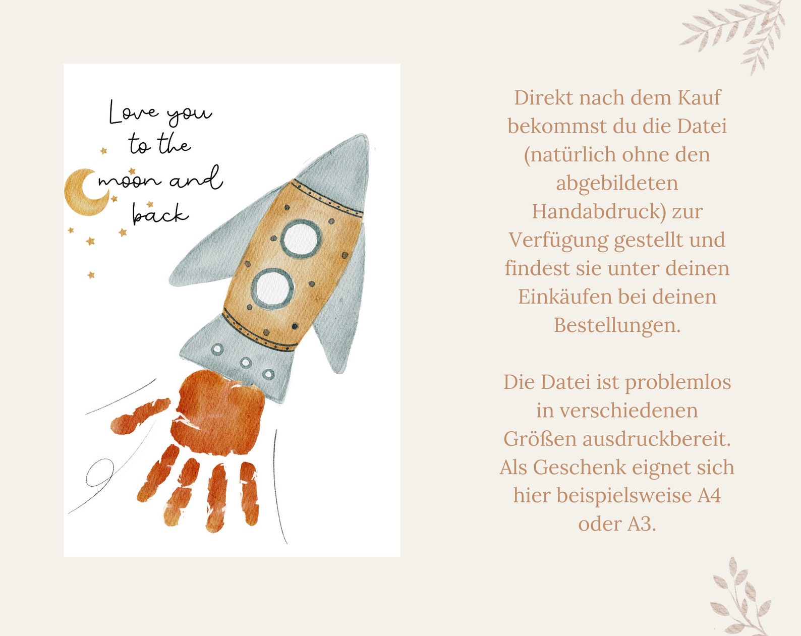 DIY Rocket for Handprint Instant Download Digital File Father's Day ...