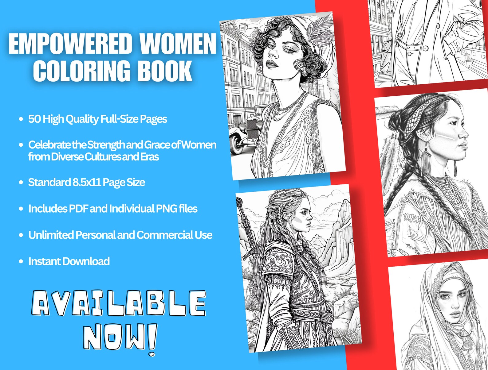 Empowered Woman Coloring Page Fashion Coloring: the Strength and Grace ...