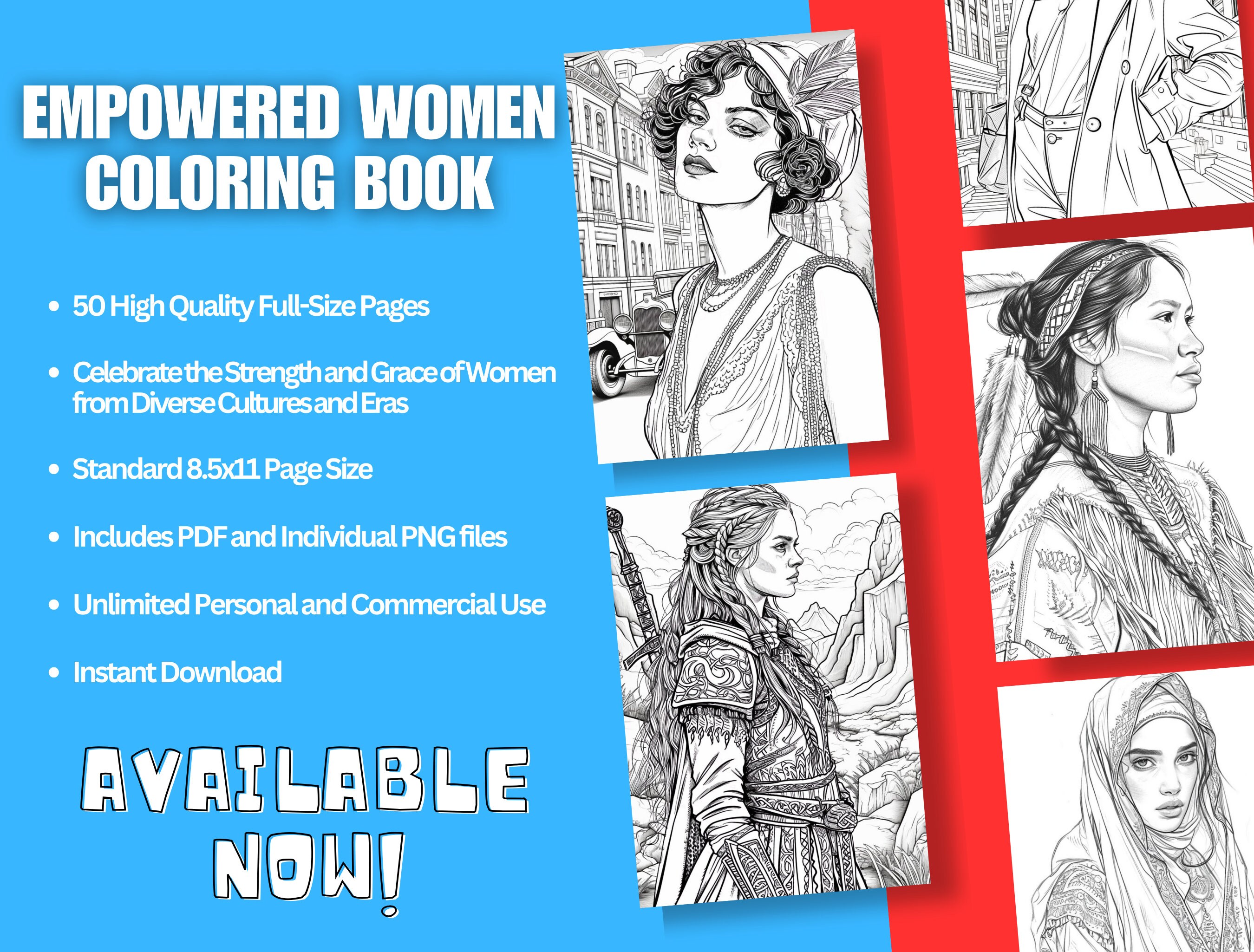 Empowered Woman Coloring Page Fashion Coloring: the Strength and Grace ...