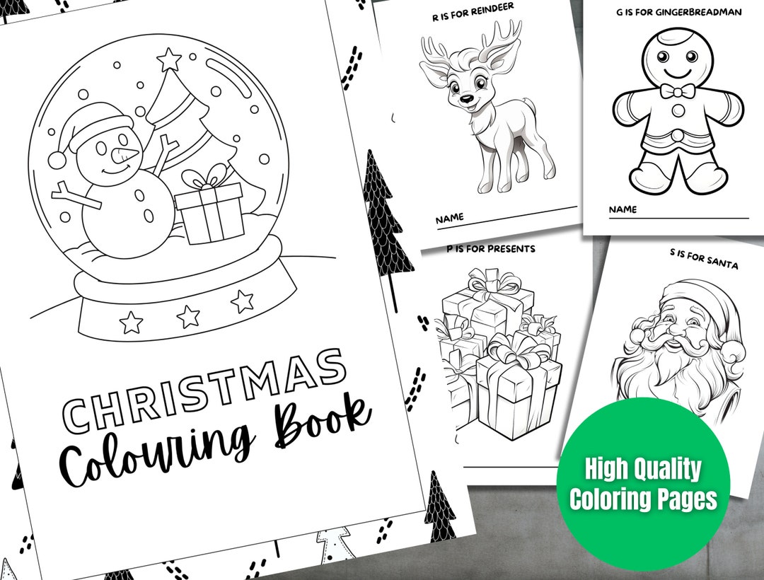Christmas Abc Coloring Book for Kids Christmas Themed Alphabet Coloring ...