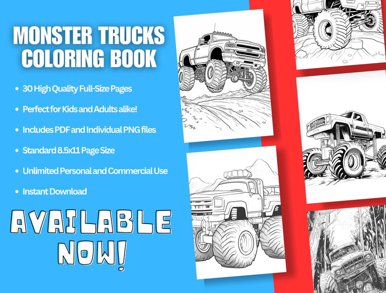 Monster Truck Coloring Book Printable for Monster Truck Coloring ...