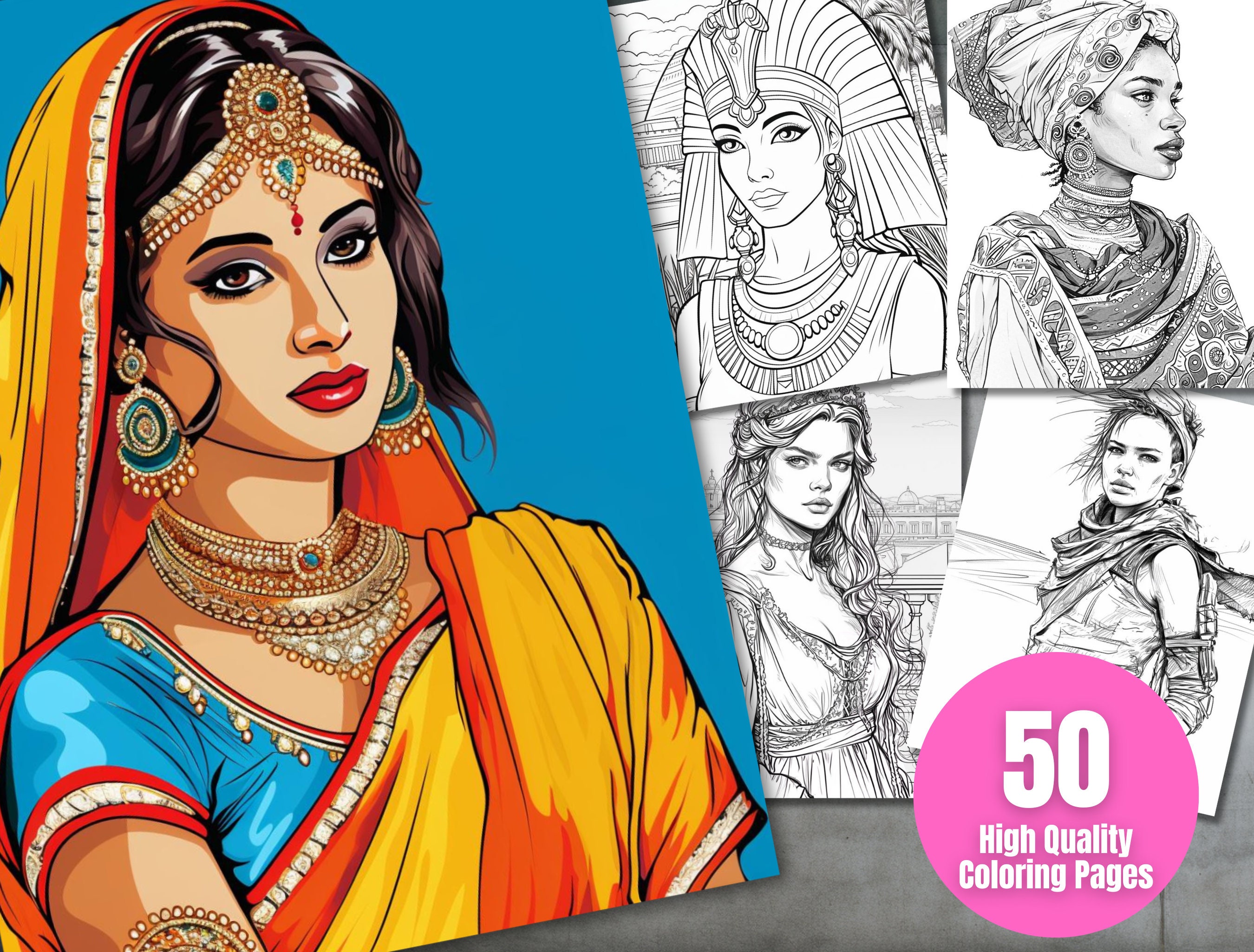 Empowered Woman Coloring Page Fashion Coloring: the Strength and Grace ...