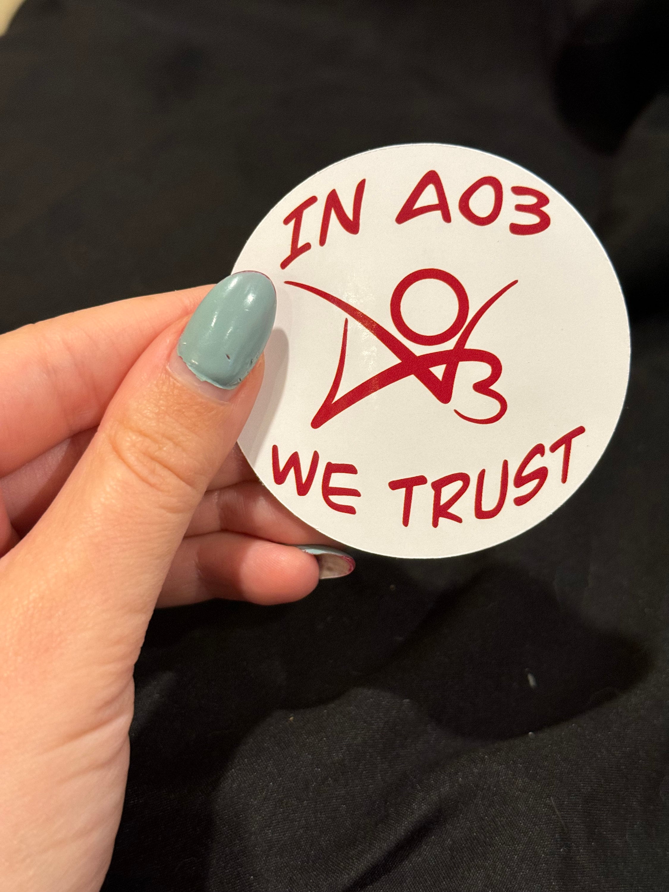 In AO3 We Trust Sticker - Glossy Fanfiction Fandom Sticker - Etsy