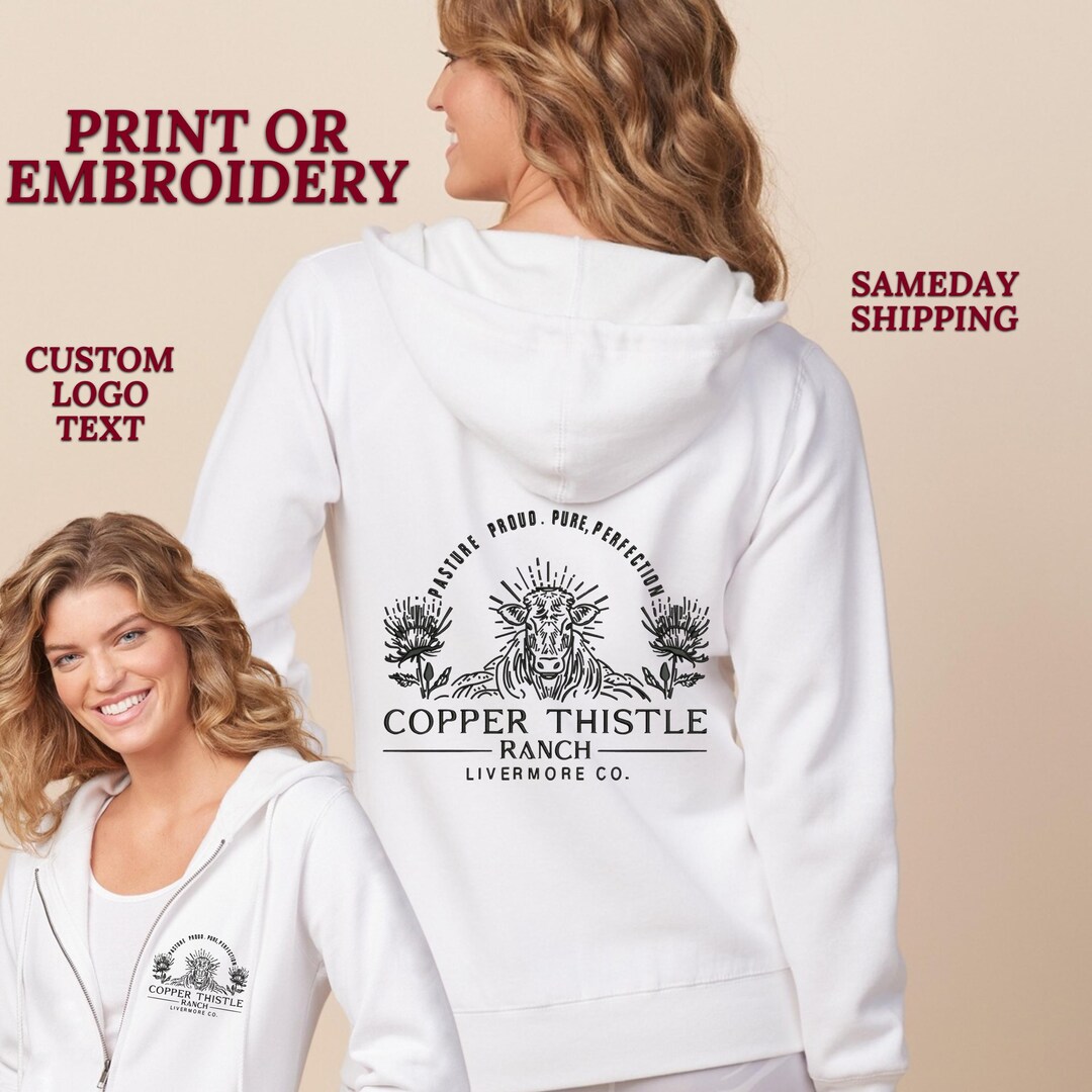 Personalized Zip up Hoodie Custom Zip up Hoodie Custom Team Logo Zip up ...