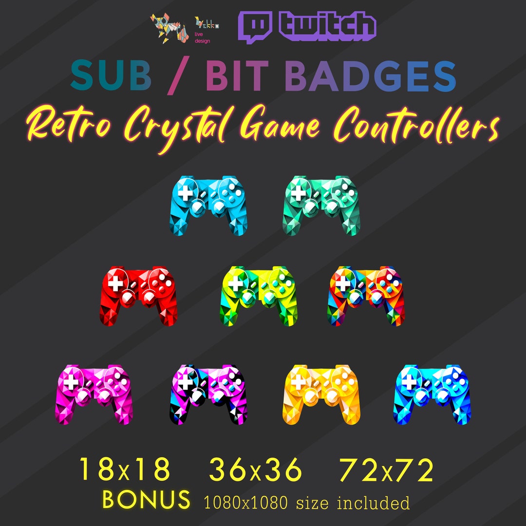 Game Controller Joystick Bit Badges Twitch Badges, Twitch Sub Badges ...