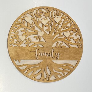 Family Tree Round Sign SVG File Laser Ready - Etsy