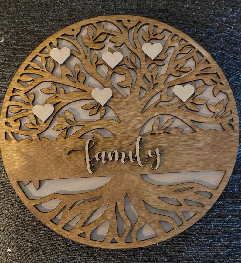 Family Tree Round Sign SVG File Laser Ready - Etsy