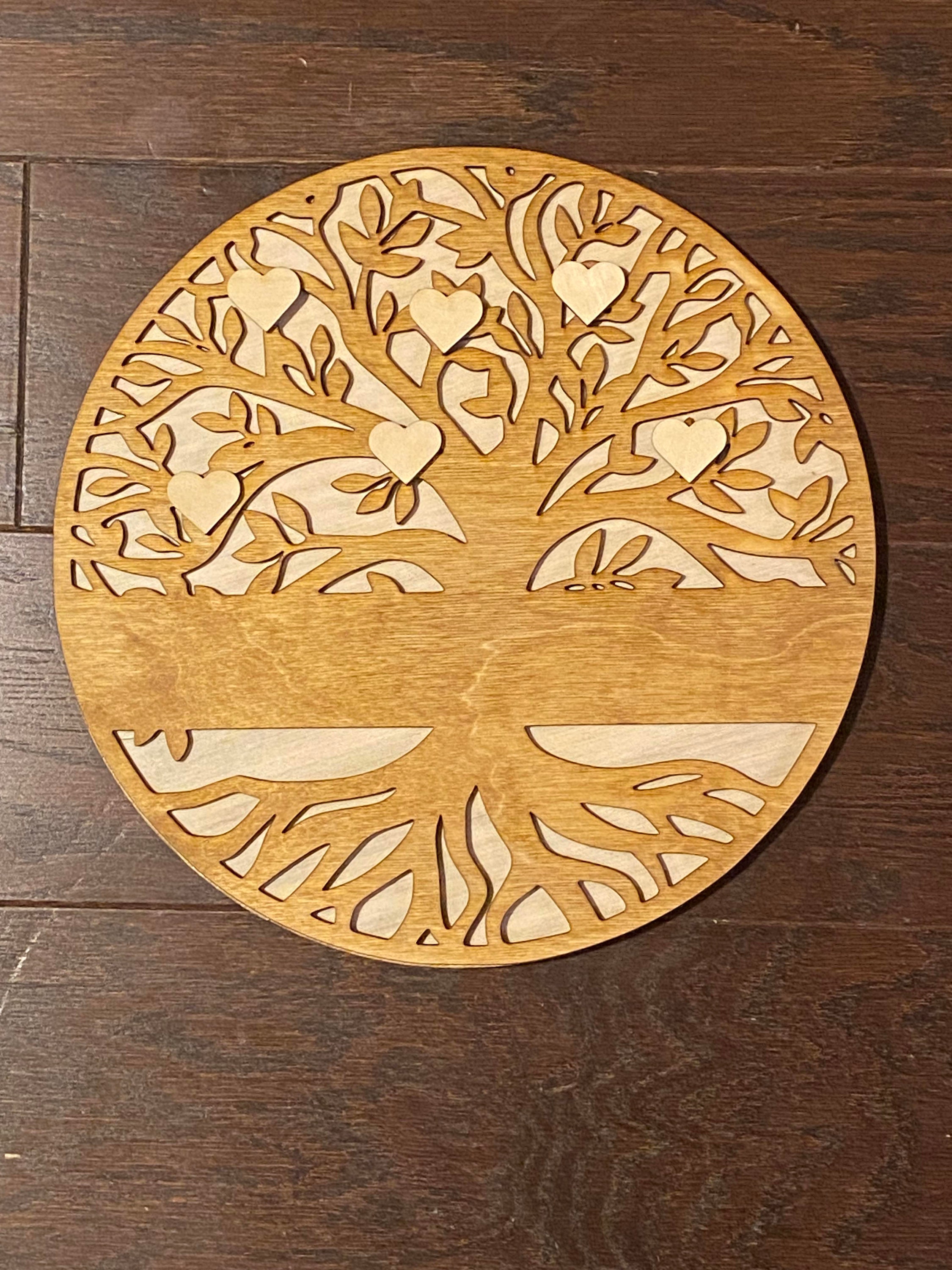 Family Tree Round Sign SVG File Laser Ready - Etsy