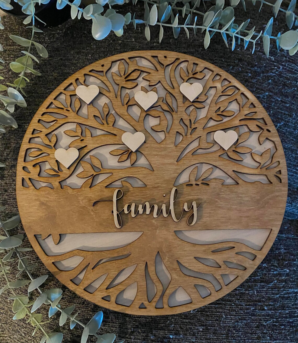 Family Tree Round Sign SVG File Laser Ready - Etsy