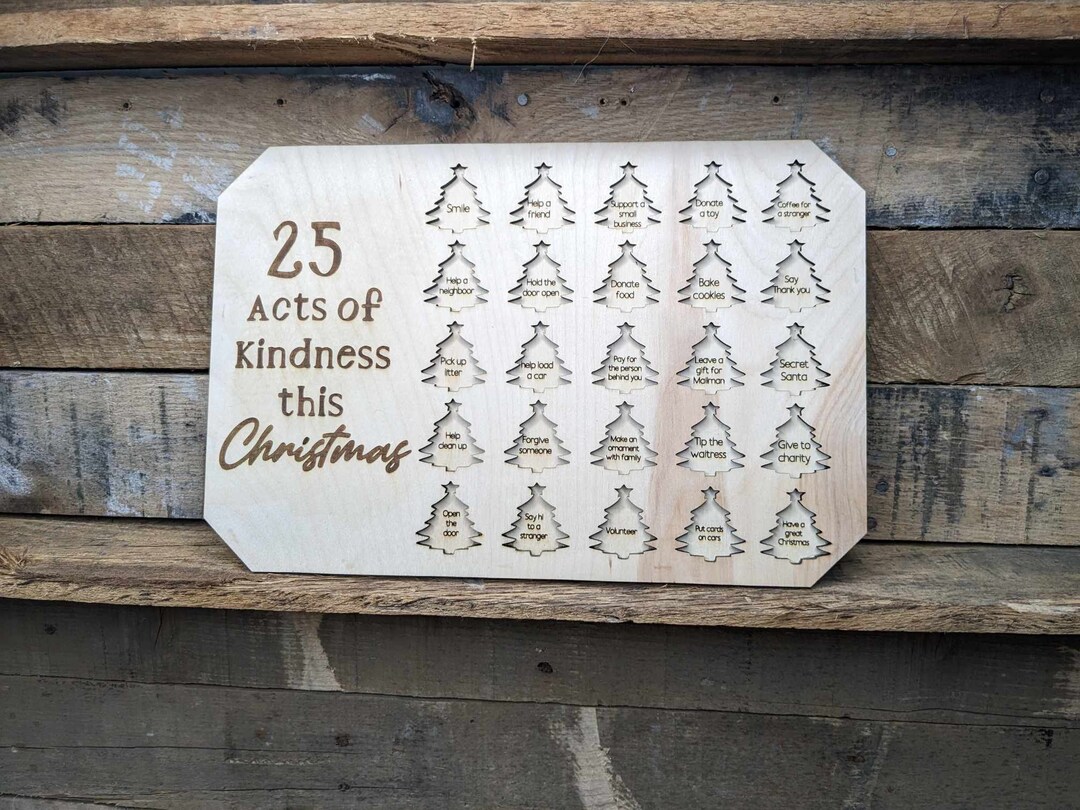 25 Days of Kindness for Christmas Advent Calendar Svg Laser File Ready ...