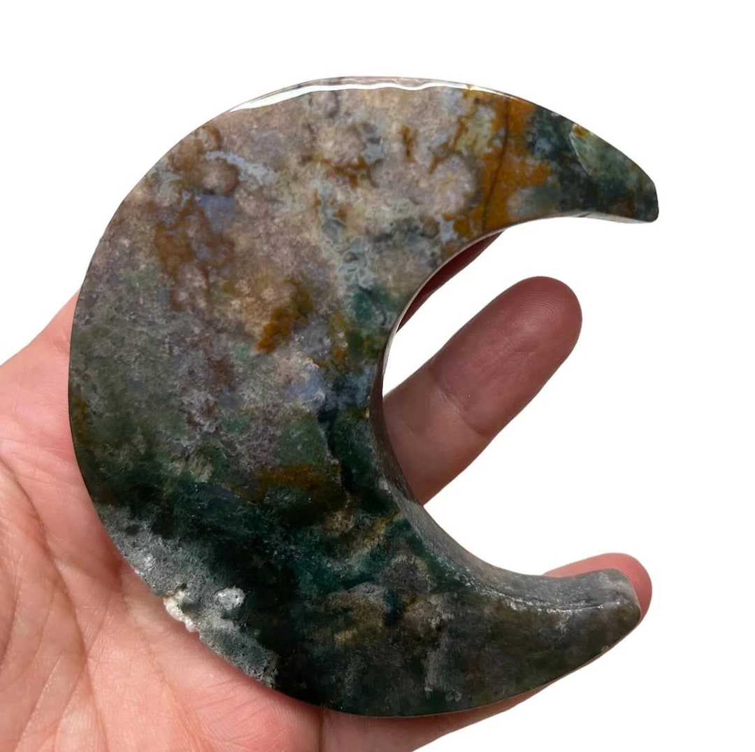 Ocean Jasper Crescent Moon Style 875 - Etsy