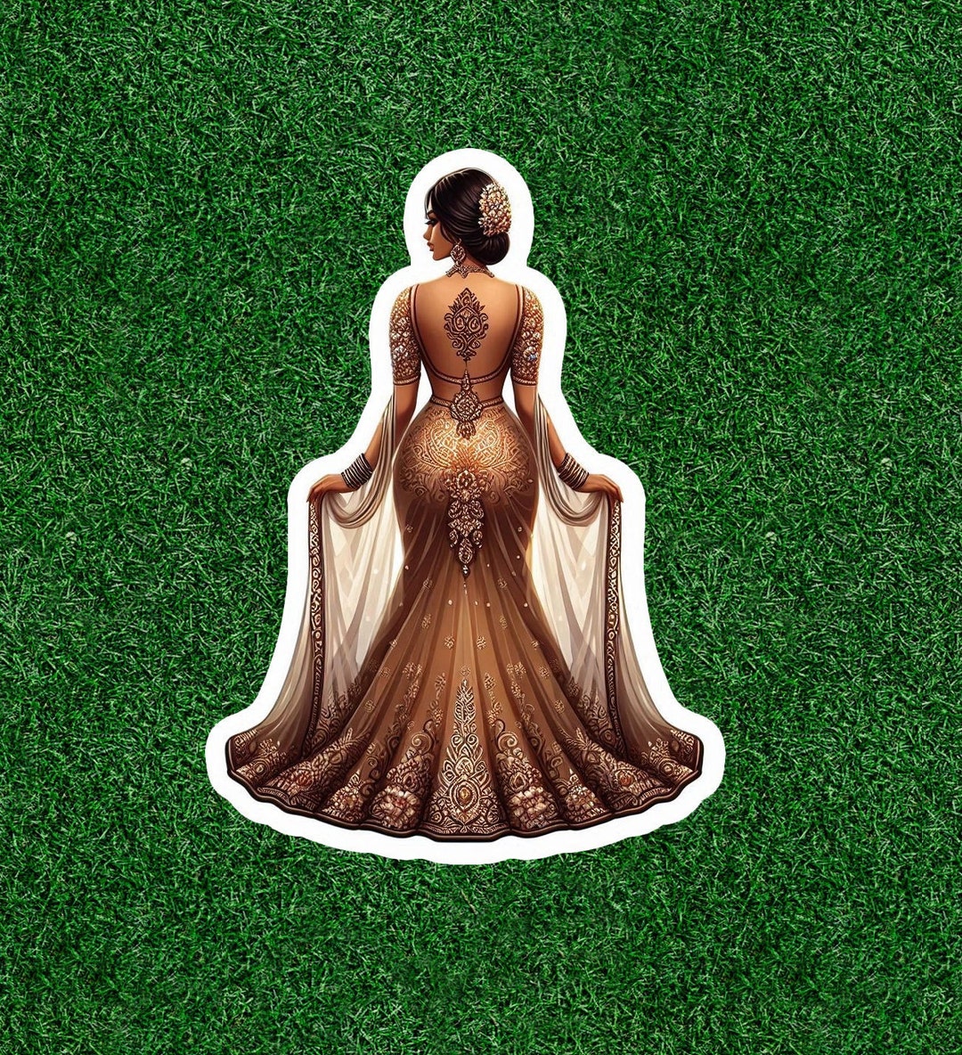 Beautiful Indian Lady Wearing a Lehenga Sari Vinyl Sticker Decal ...