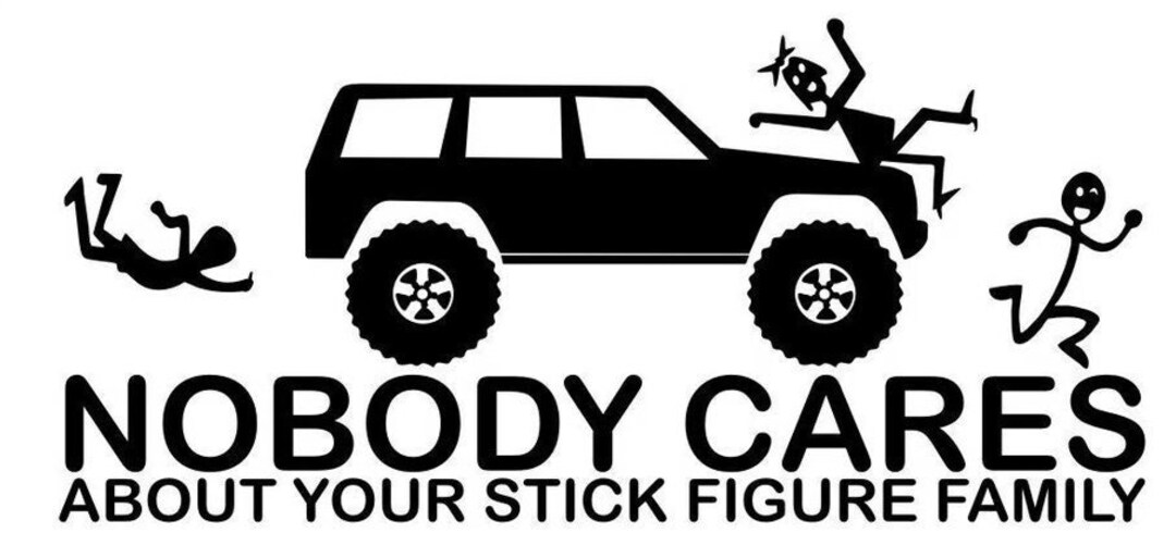 4x4 Running Over Stick Figure Family Vinyl Window Sticker Available in ...