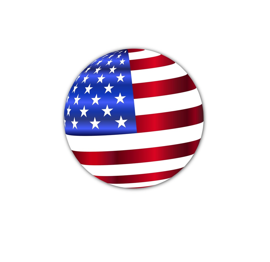 United States Flag Circle Style Waterproof Vinyl Sticker Decal Several ...
