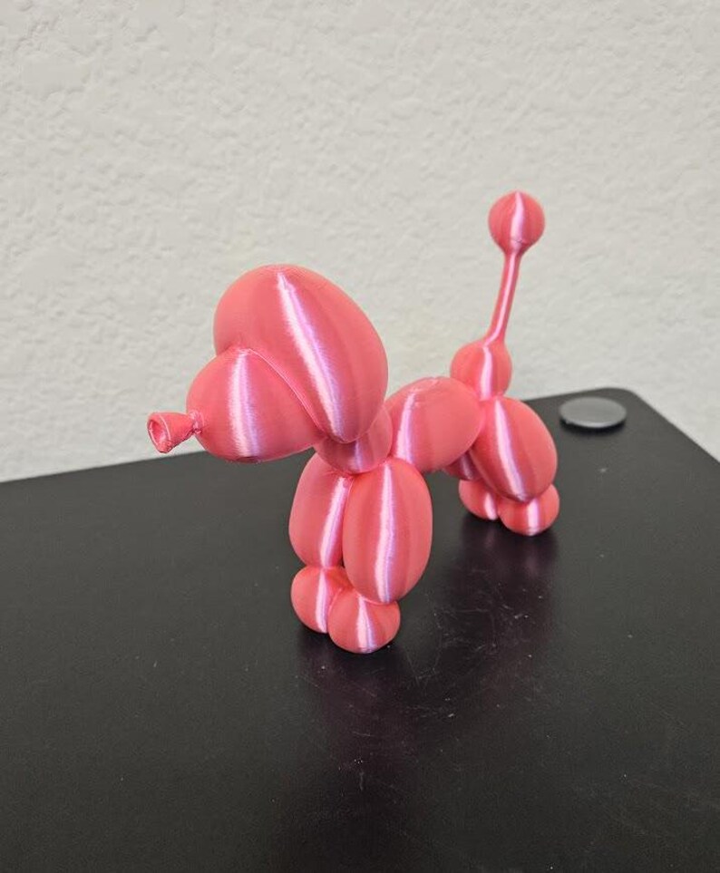 Balloon Dog Poodle Statue Shimmering Bright Pink Color 6 Inches - Etsy
