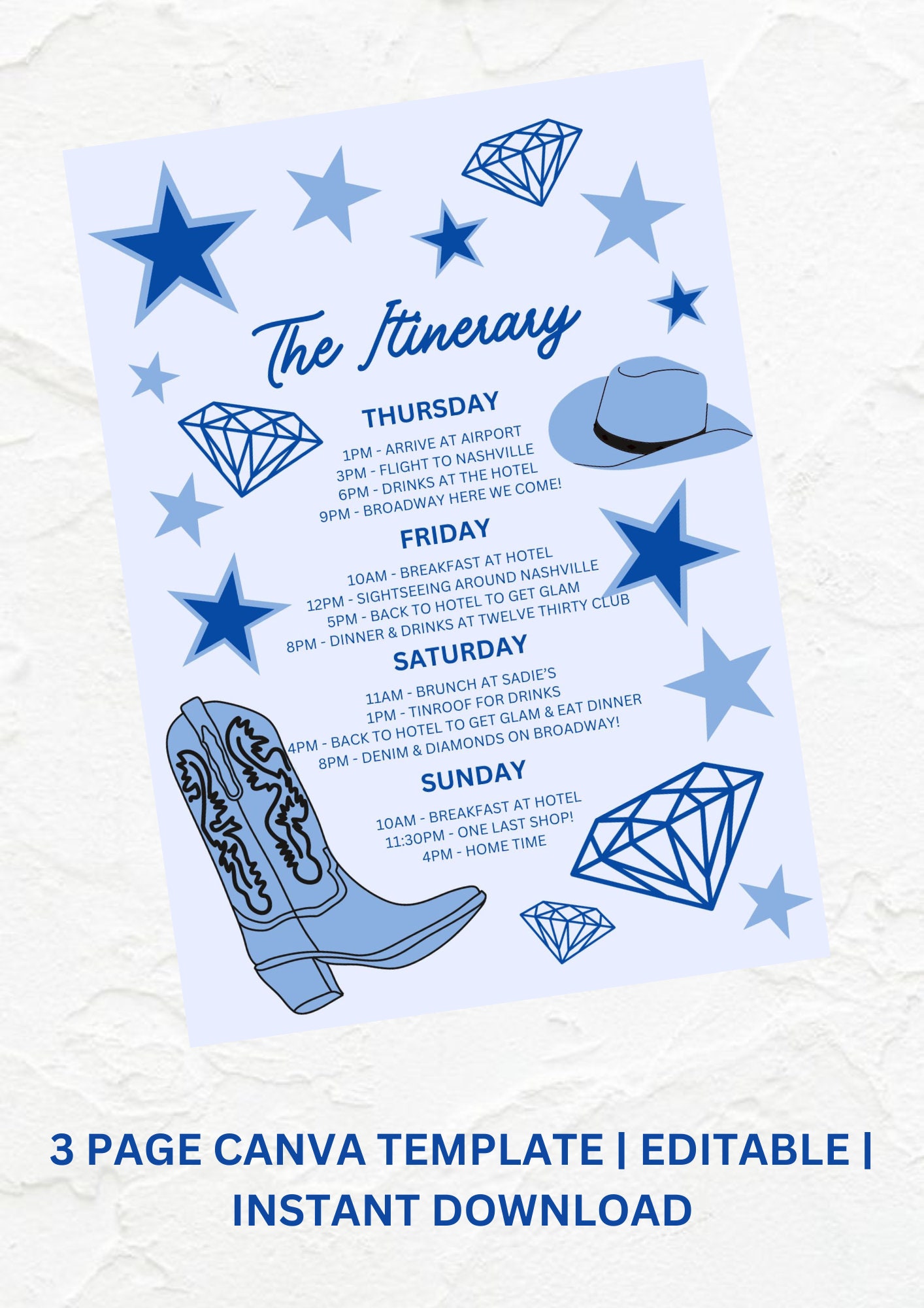 Denim & Diamonds Country Hen Party Invitation Bachelorette Party ...