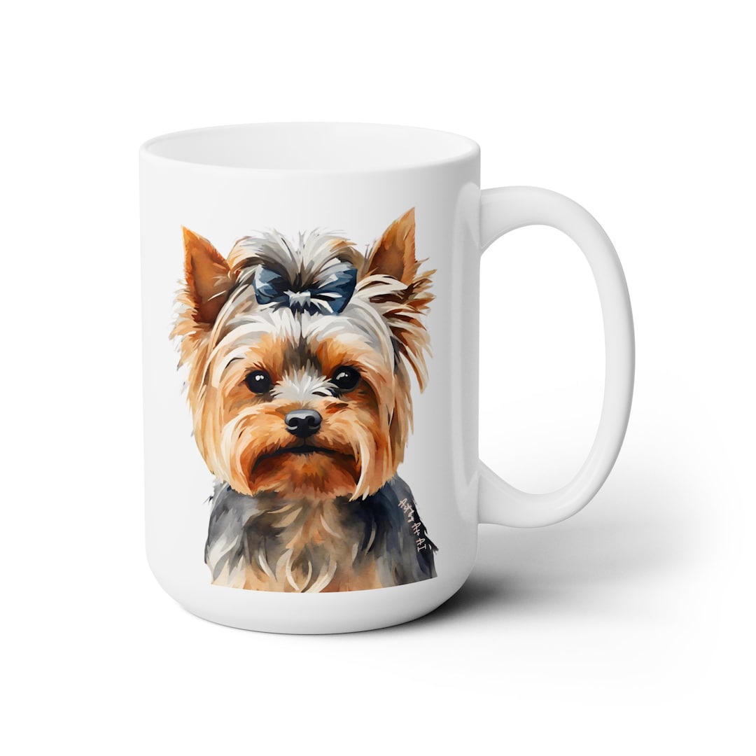 The Fur Mom Ceramic Mug 15oz an Art by Afi AI Art Collection Yorkie - Etsy