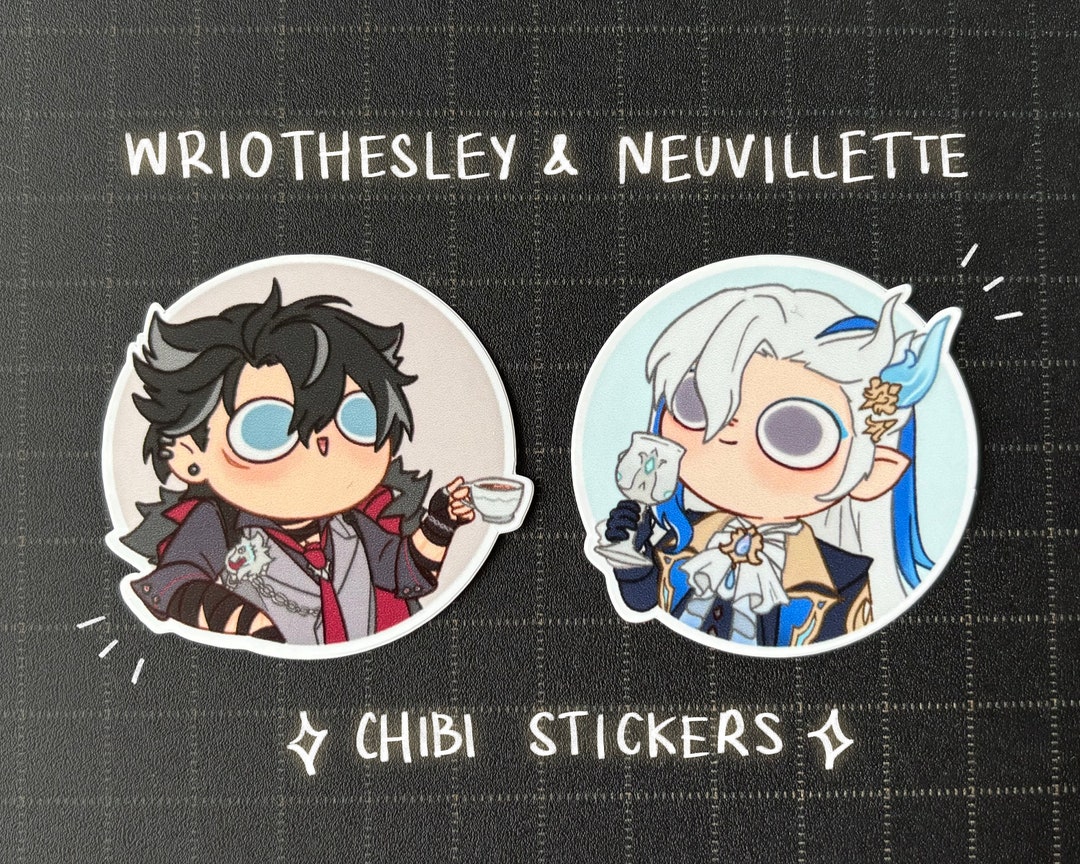 Wriothesley & Neuvillette Wriolette Chibi Stickers - Etsy