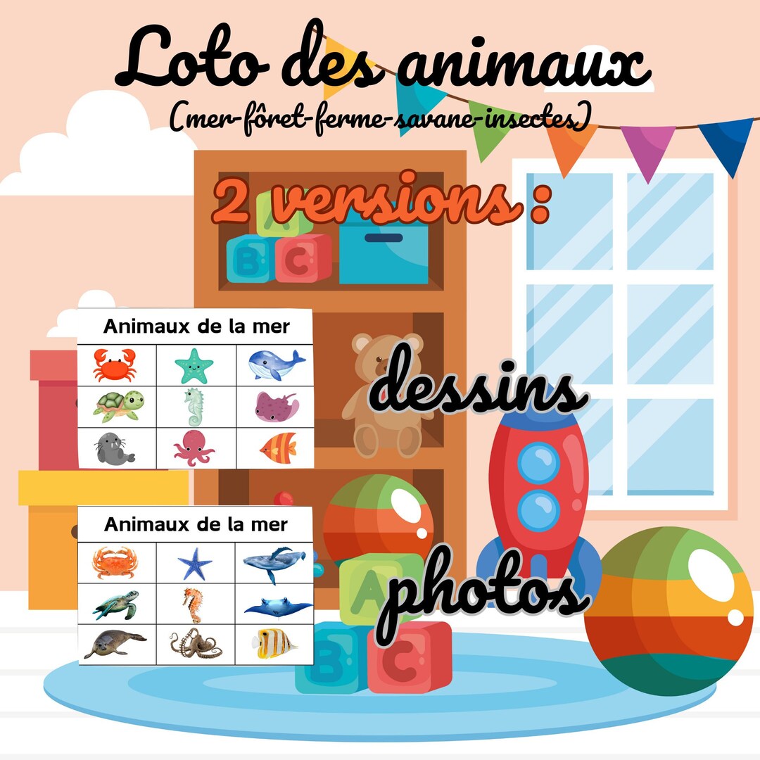 10 Animal Lotto Game Boards for Children to Print - Etsy