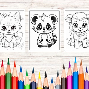 10 Small Animal Coloring Pages for Children Vol.1 to Print - Etsy