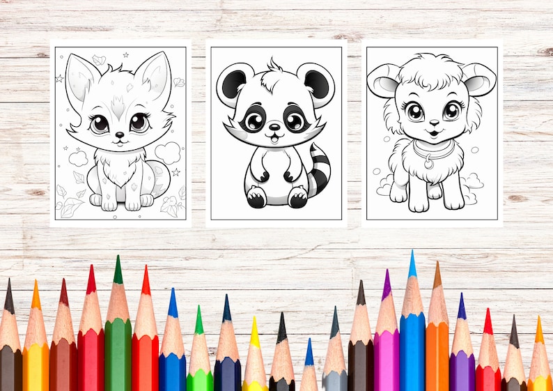 10 Small Animal Coloring Pages for Children Vol.1 to Print - Etsy