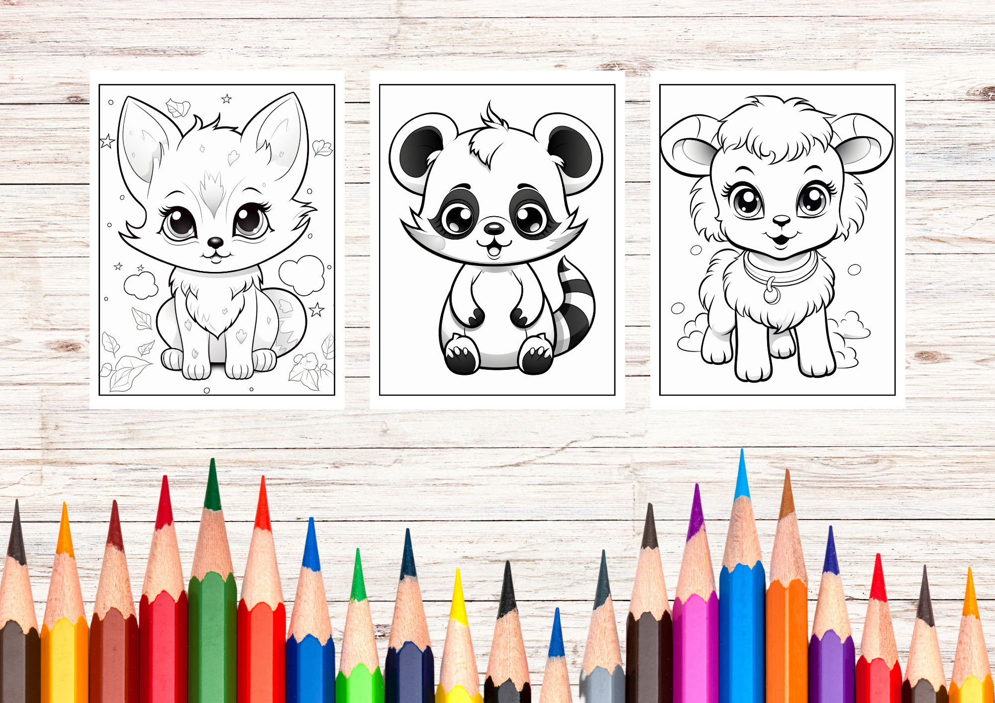 10 Small Animal Coloring Pages for Children Vol.1 to Print - Etsy