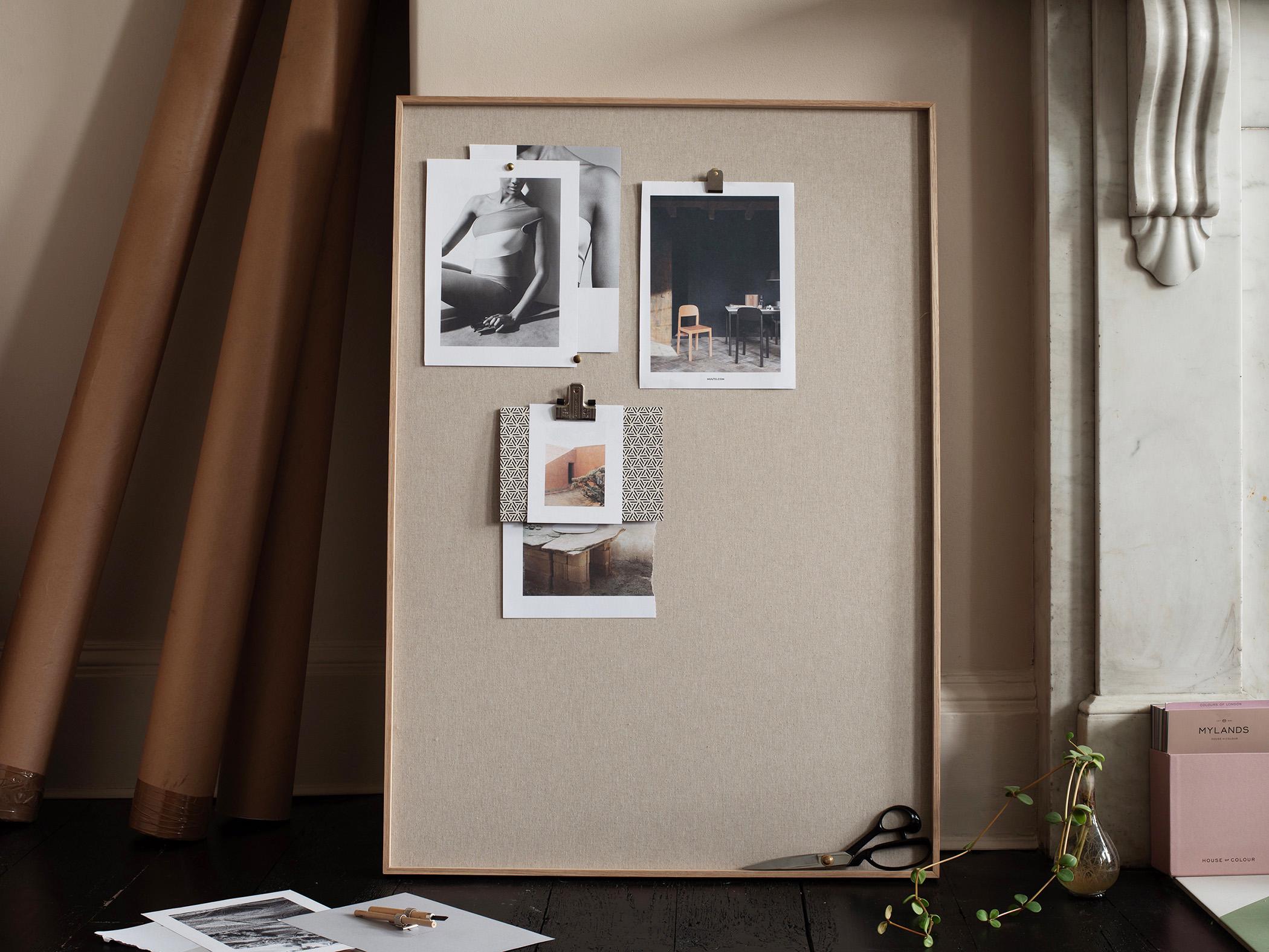 Large Framed Fabric Cork Pin Board for Inspiration & Creative Projects ...