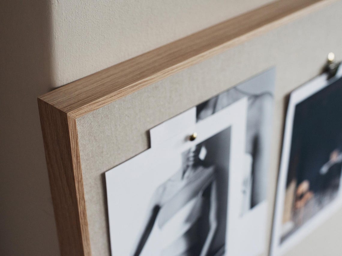 Large Framed Fabric Cork Pin Board for Inspiration & Creative Projects ...