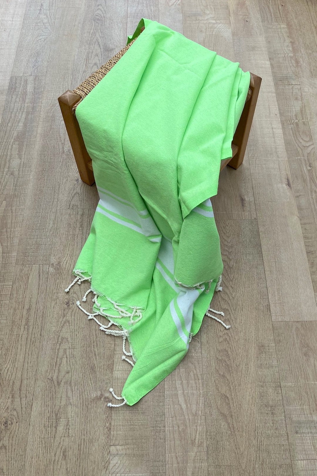 Cotton Fouta Towel: Neon Green Beach Wrap, Sarong, Picnic Rug (1x2m) - Etsy